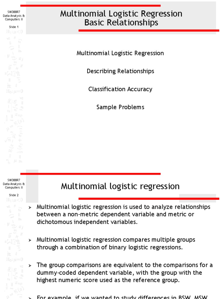 Multinomial Logistic Regression Basic Relationships | PDF | Computers