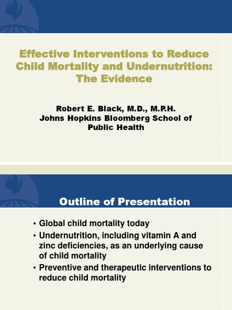 Effective Interventions To Reduce Child Mortality and Undernutrition ...