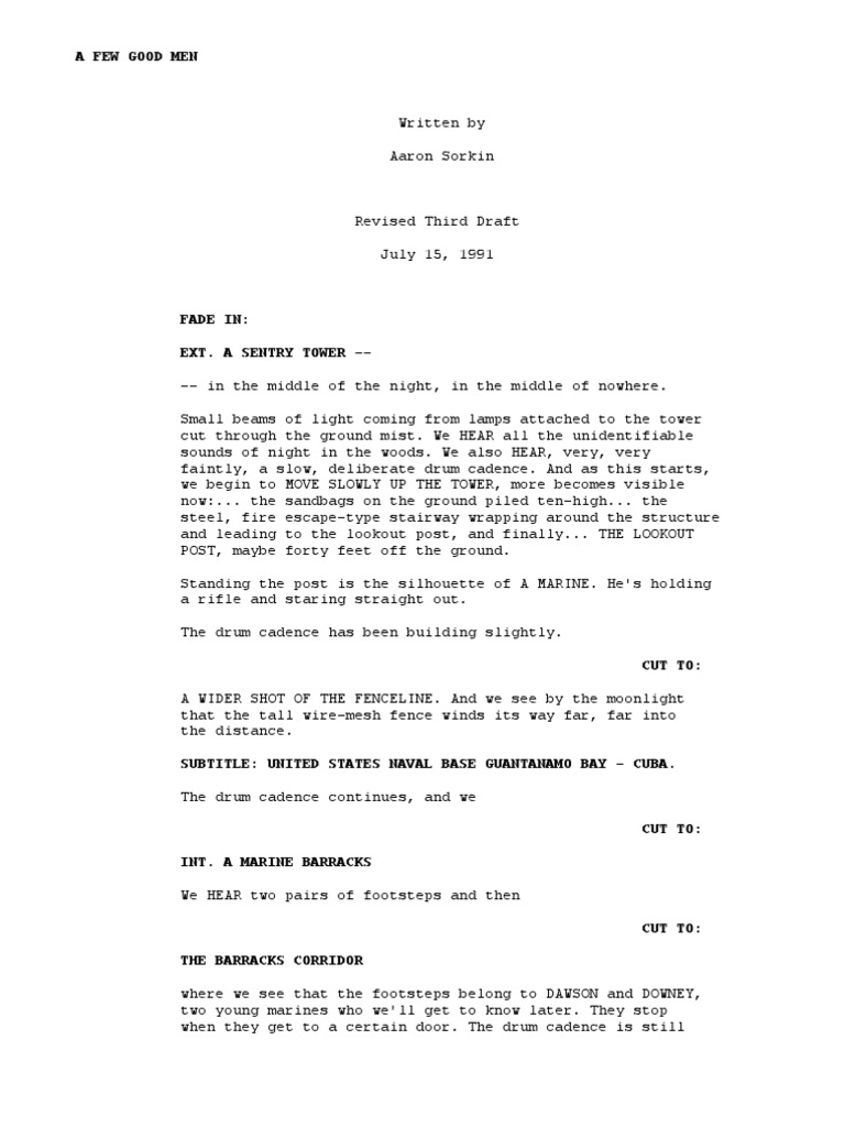 A FEW GOOD MEN (Screenplay) PDF | PDF | Guantanamo Bay Naval Base ...
