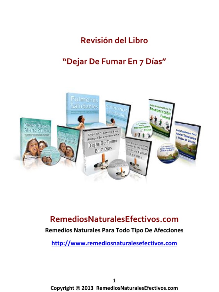 Revisión Del Libro Dejar de Fumar en 7 Días | PDF | Fumar tabaco | Adicción