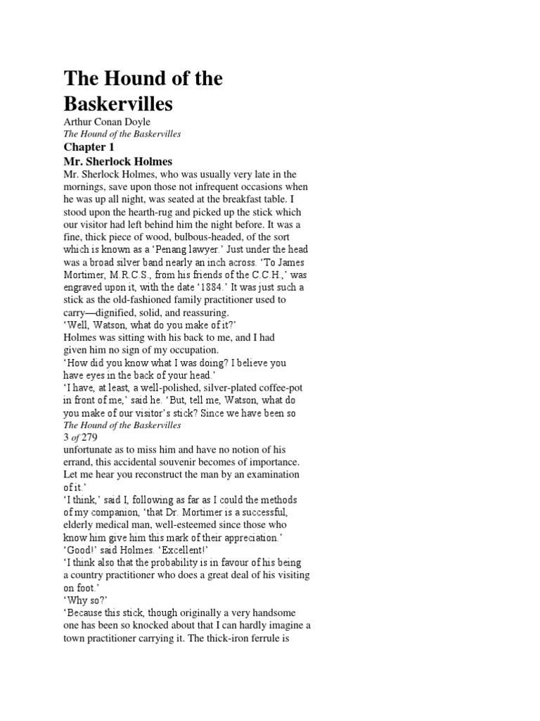 The Hound of Baskervilles | PDF | The Hound Of The Baskervilles ...