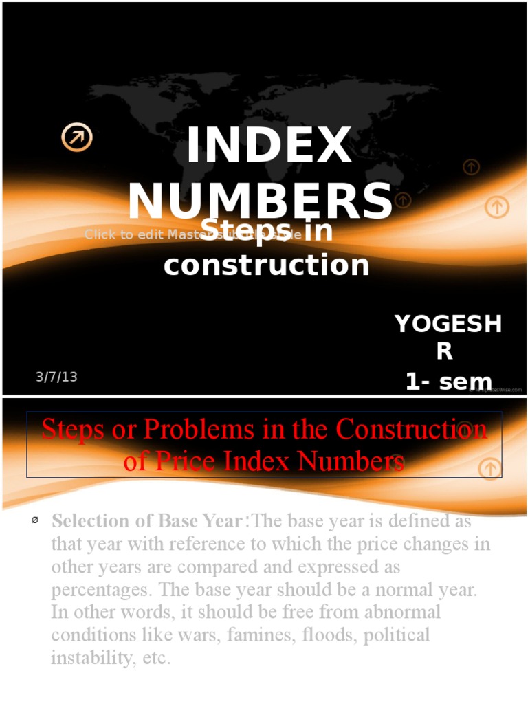 Index Numbers: Steps in Construction | PDF | Index (Economics) | Commodity