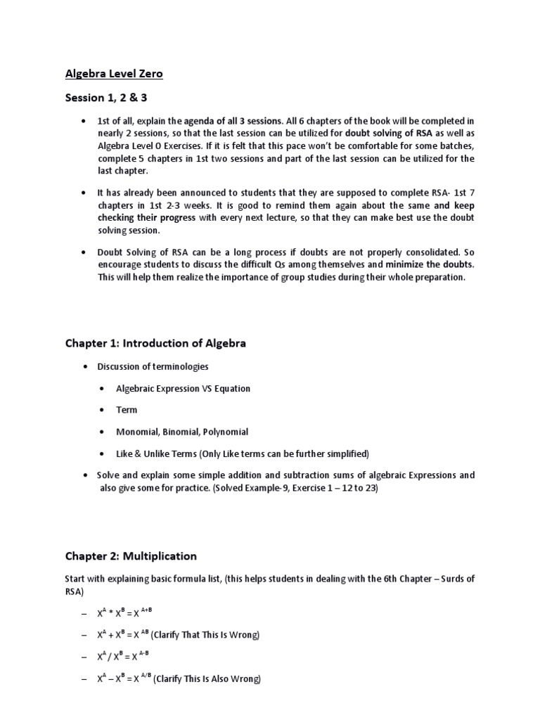 Algebra 1-2-3 Level 0 | PDF | Factorization | Equations