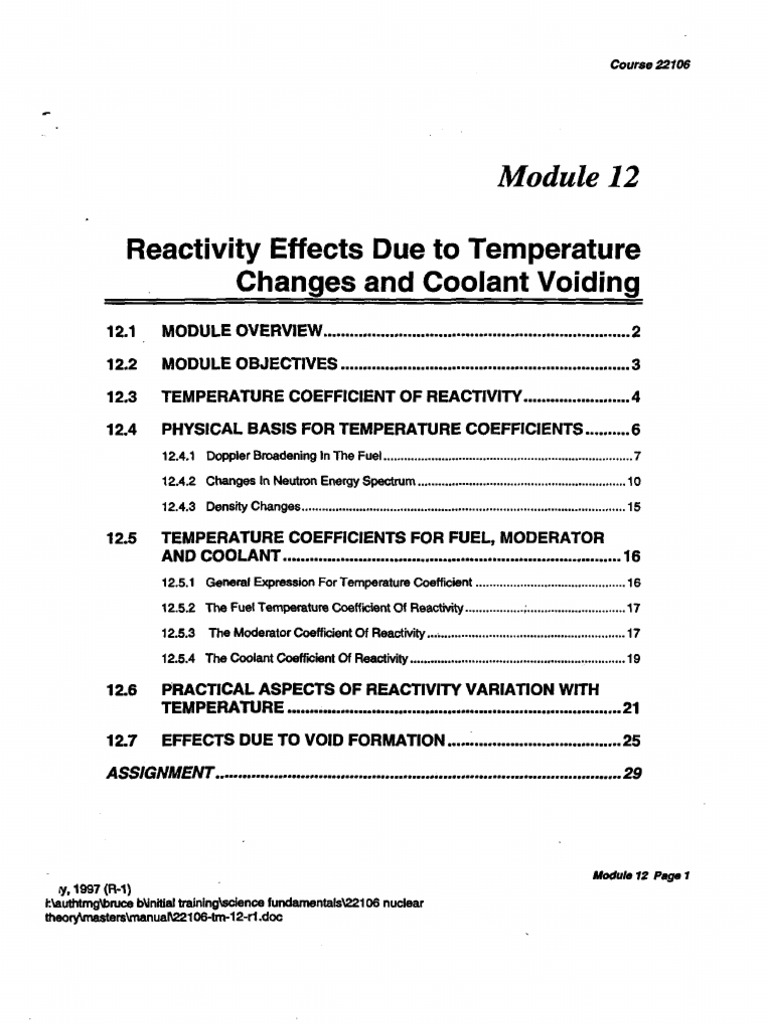Void Coefficient | PDF | Neutron | Nuclear Reactor