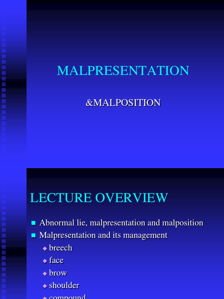 Malpresentation | PDF | Human Reproduction | Women's Health