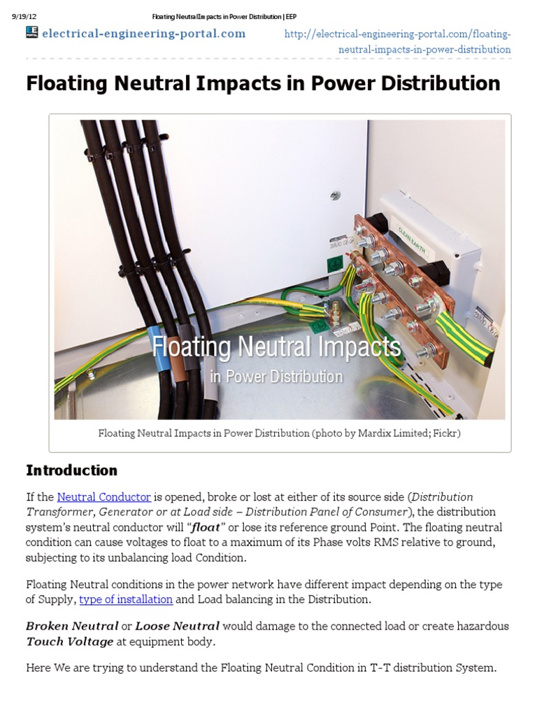 Floating Neutral Impacts in Power Distribution - EEP | PDF | Mains ...