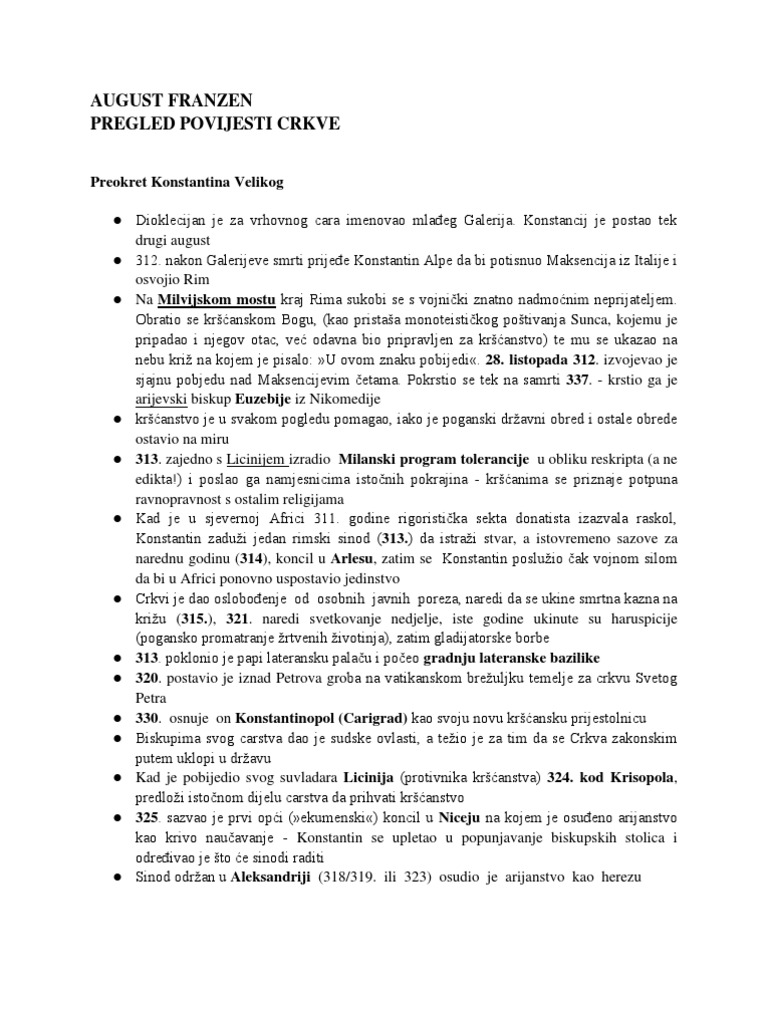 Povijest Crkve U Srednjem Vijeku | PDF