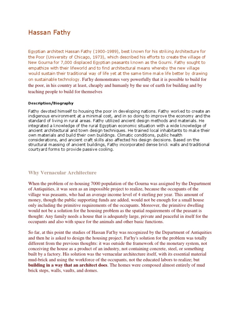Hassan Fathy | PDF | Architect | Science