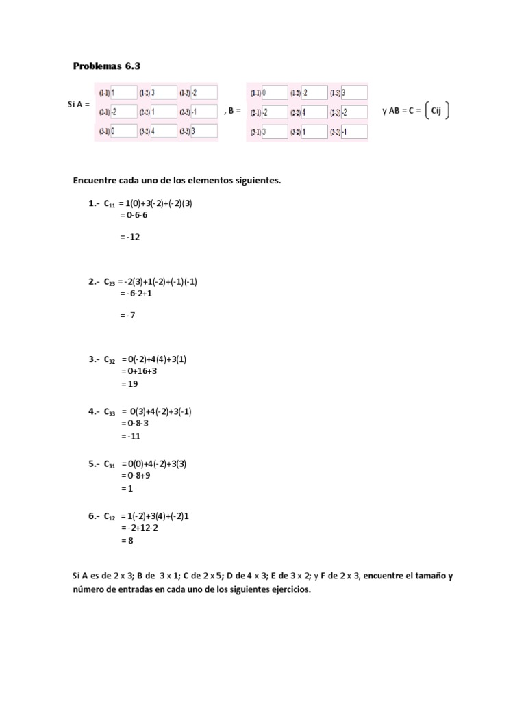 Matriz | PDF | Matriz (Matemáticas) | Teoría del operador