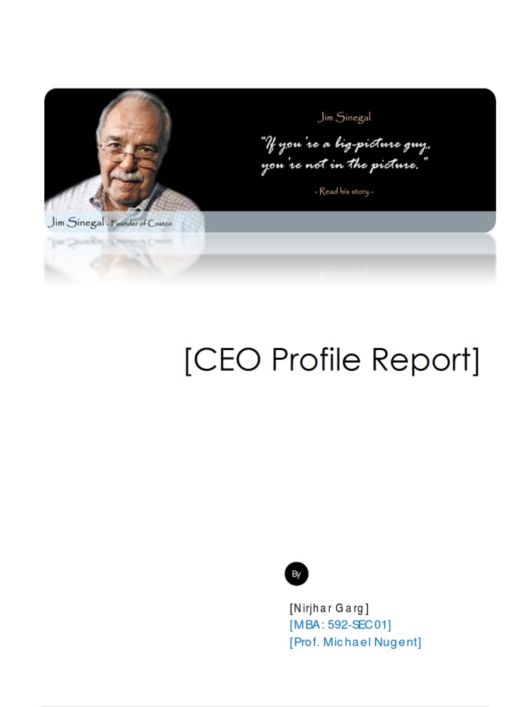 James Sinegal - CEO Profile Report | PDF | Costco | Retail