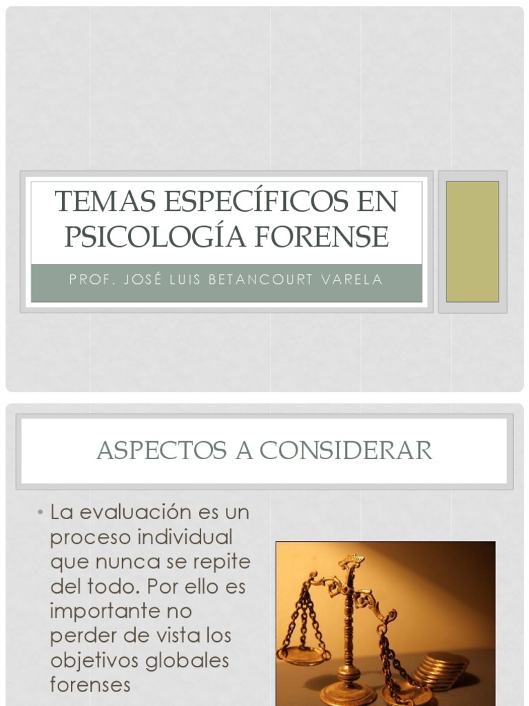 Temas Especificos en Psicologia Forense | PDF | Adultos | Sicología