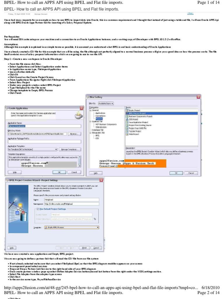 BPEL How To Call An Apps API and Flat File Imports | PDF | Application Programming Interface ...