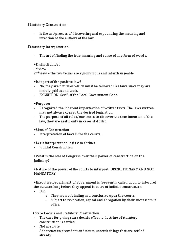 Statutory Construction | PDF | Statutory Interpretation | Repeal