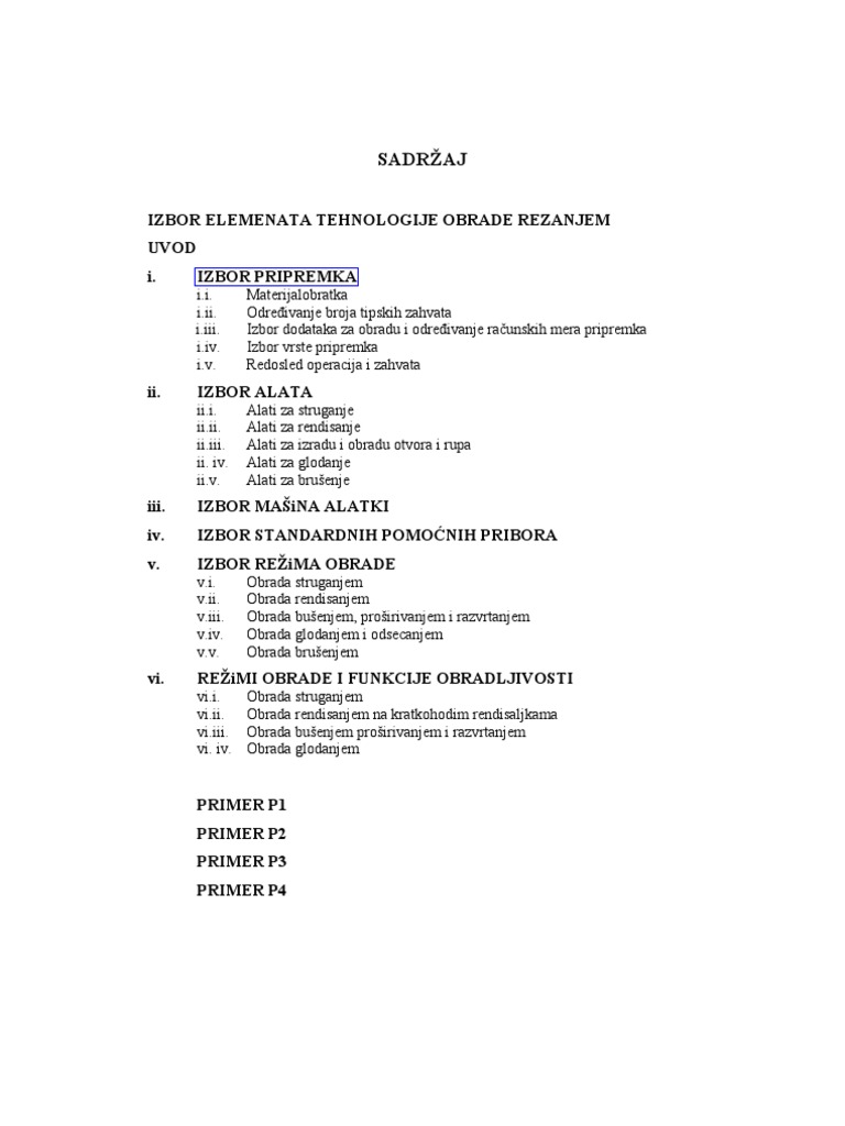 Tehnologija Obrade Rezanjem | PDF