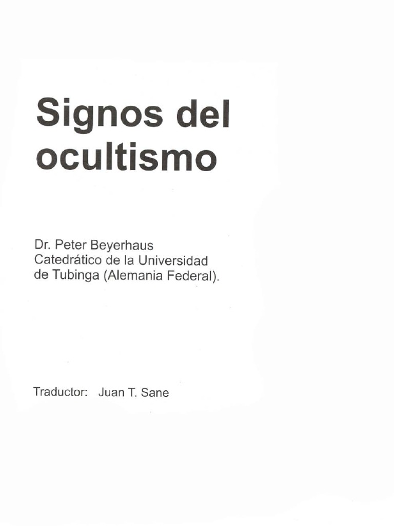 Signos Del Ocultismo - Peter Beyerhaus | PDF