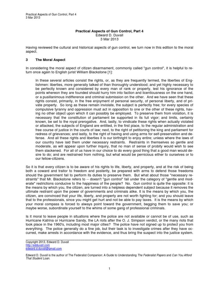 The Practical Aspects of Gun Control Part 4 | PDF | Gun Politics In The ...