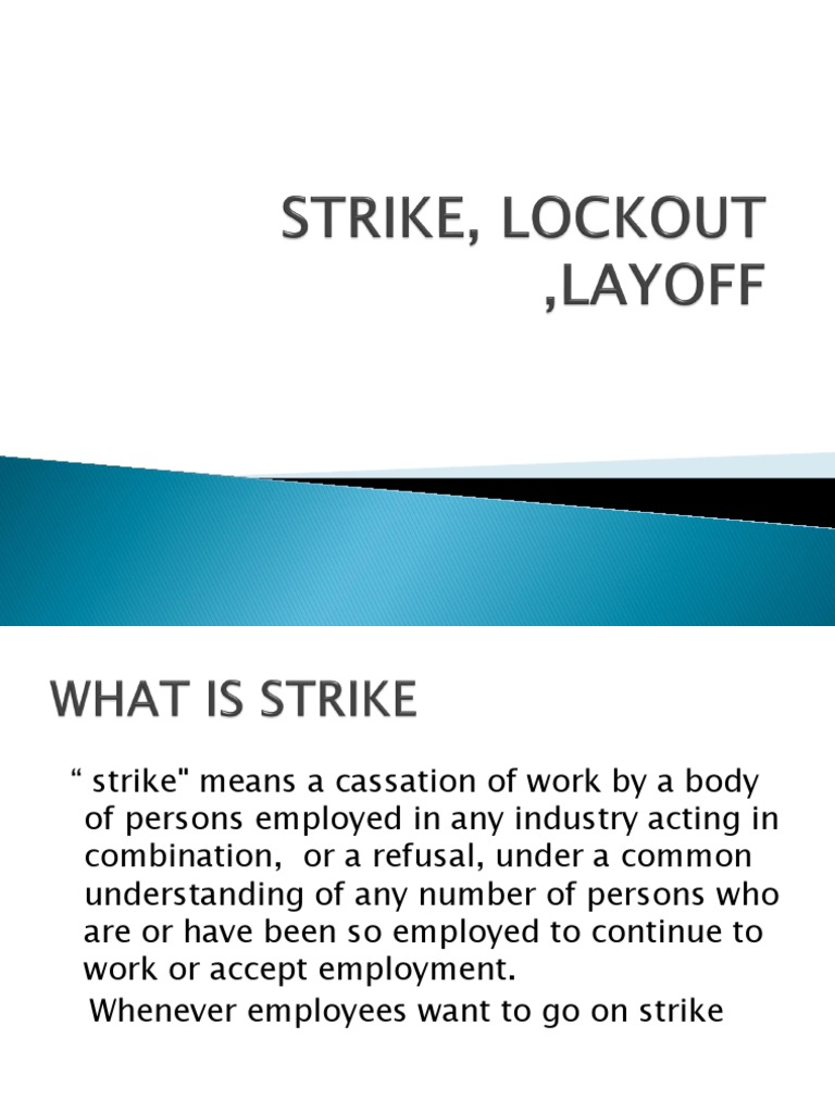 Strike, Lockout, Layoff | PDF | Layoff | Lockout (Industry)