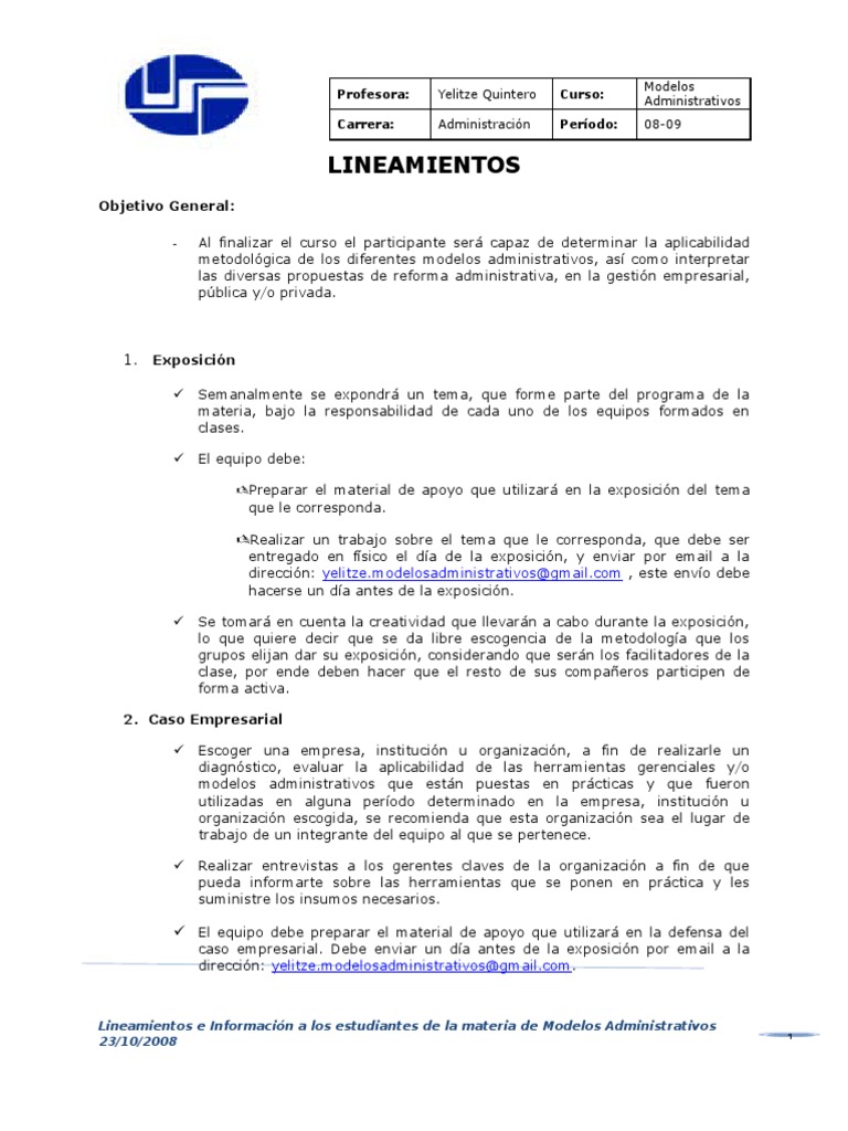 Lineamientos Modelos Administartvos | PDF | Mente | Planificación