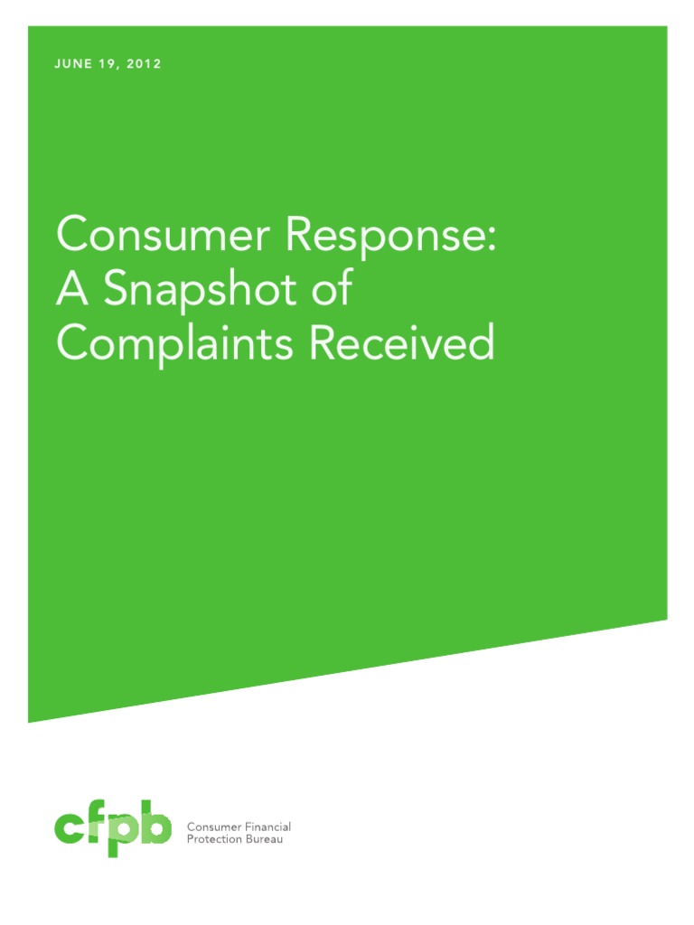 CFPB Shapshot Complaints Received | PDF | Consumer Financial Protection ...