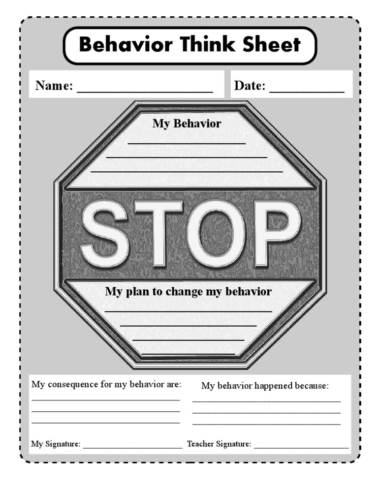 Behavior Think Sheet | PDF