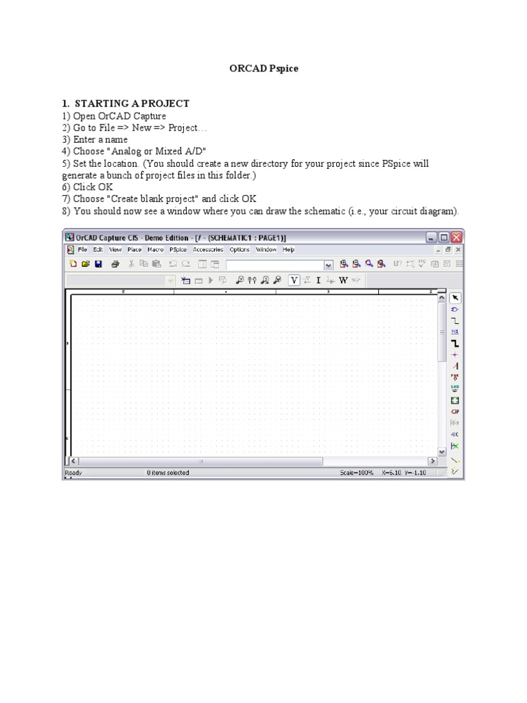 OrCAD PSpice Project Guide | PDF | Printed Circuit Board | Bipolar Junction Transistor