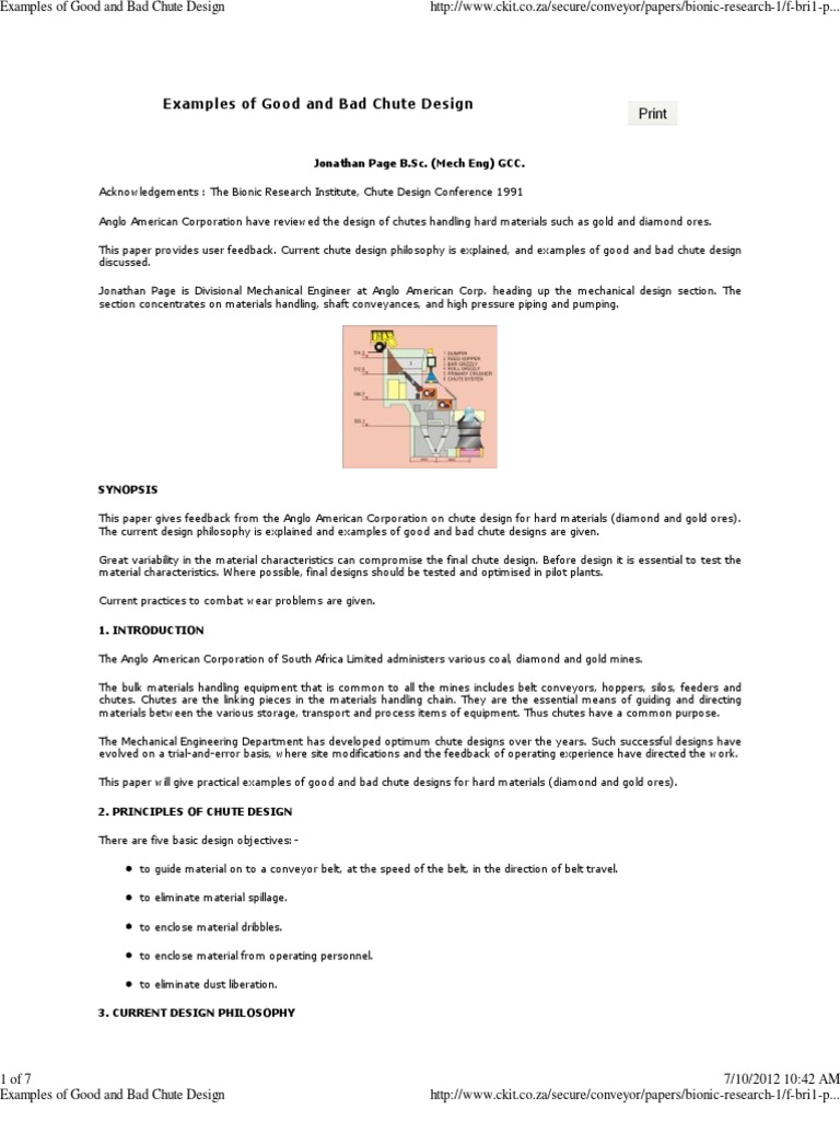 Examples of Good and Bad Chute Design | PDF