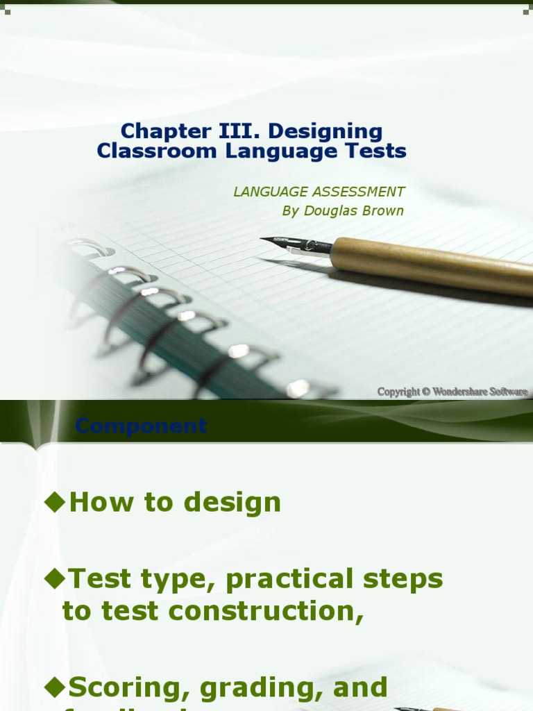 Chapter III. Designing Classroom Language Tests: Language Assessment by ...