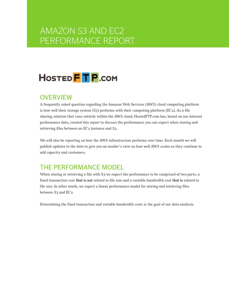 Amazon S3 Performance Report | PDF | Cloud Computing | Amazon Web Services