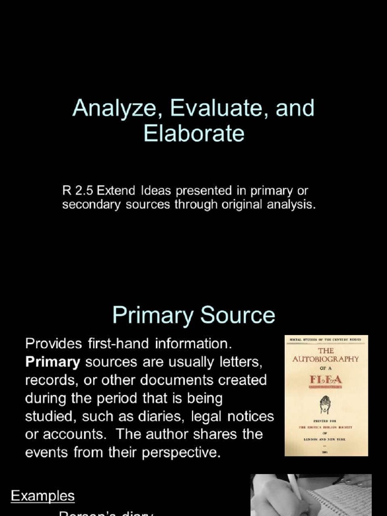 Reading Comprehension R2.5 Primary and Secondary Source | PDF