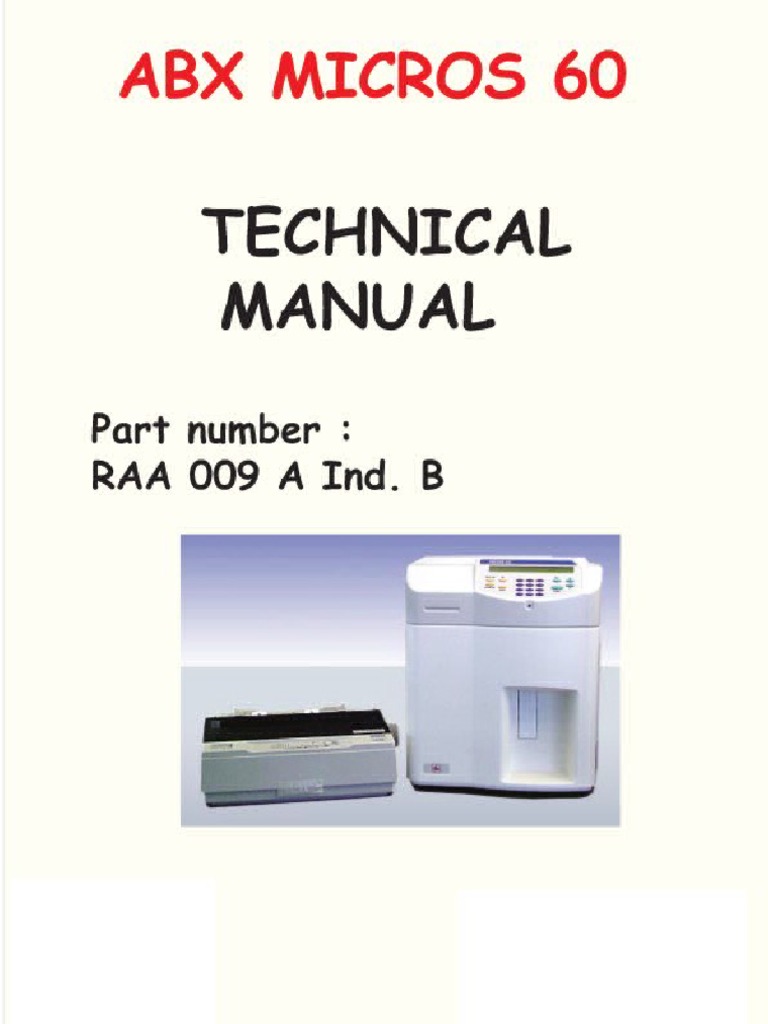 Horiba ABX Micros 60 - Technical Manual 2 | PDF | Electrical Connector | Syringe