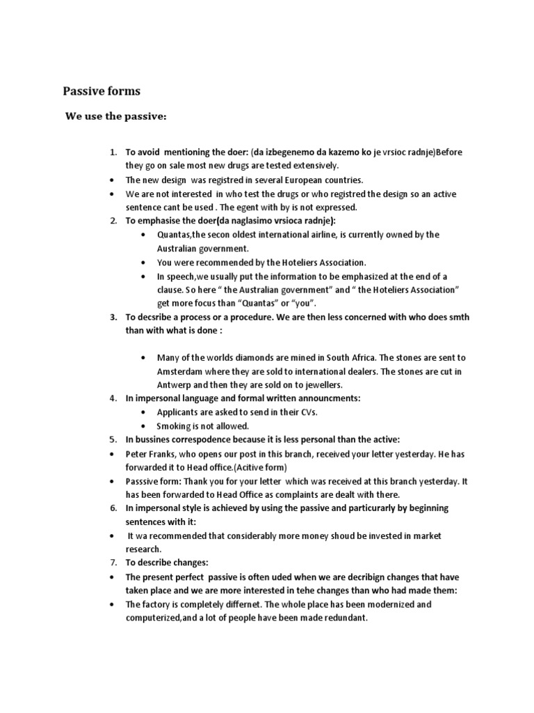 Passive Forms | PDF | Perfect (Grammar) | Grammatical Tense