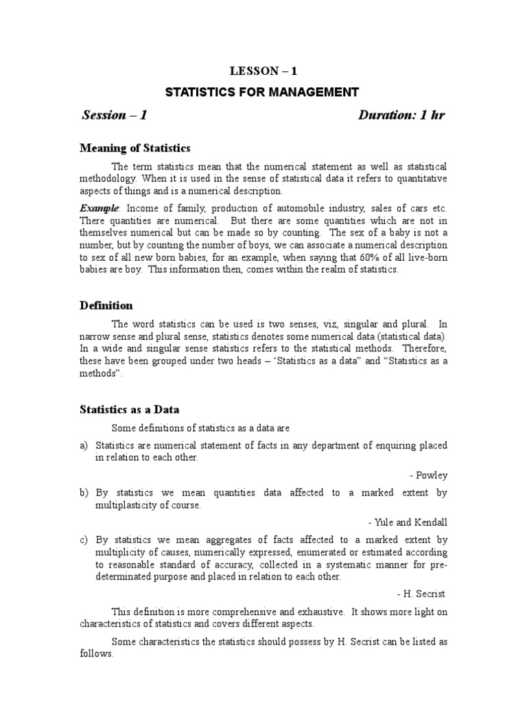 Statistics For Management | PDF