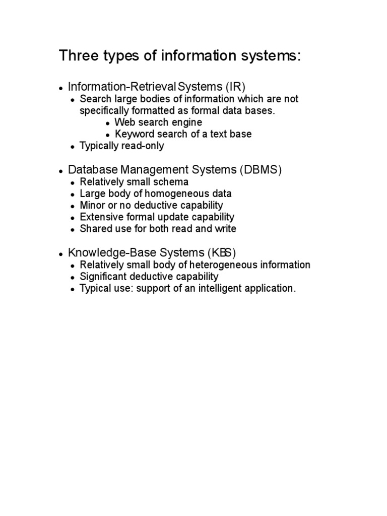 Three Types of Information Systems | PDF | Sql | Databases