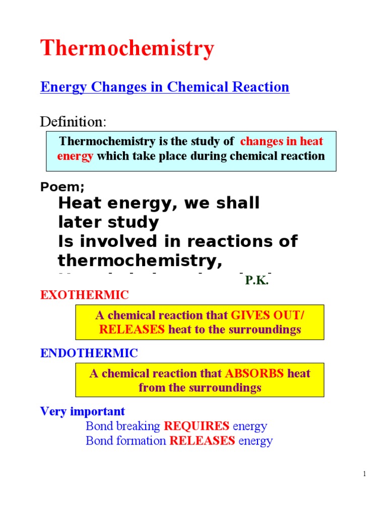 1 Energy Changes in Chemical Reaction | PDF | Chemical Reactions ...