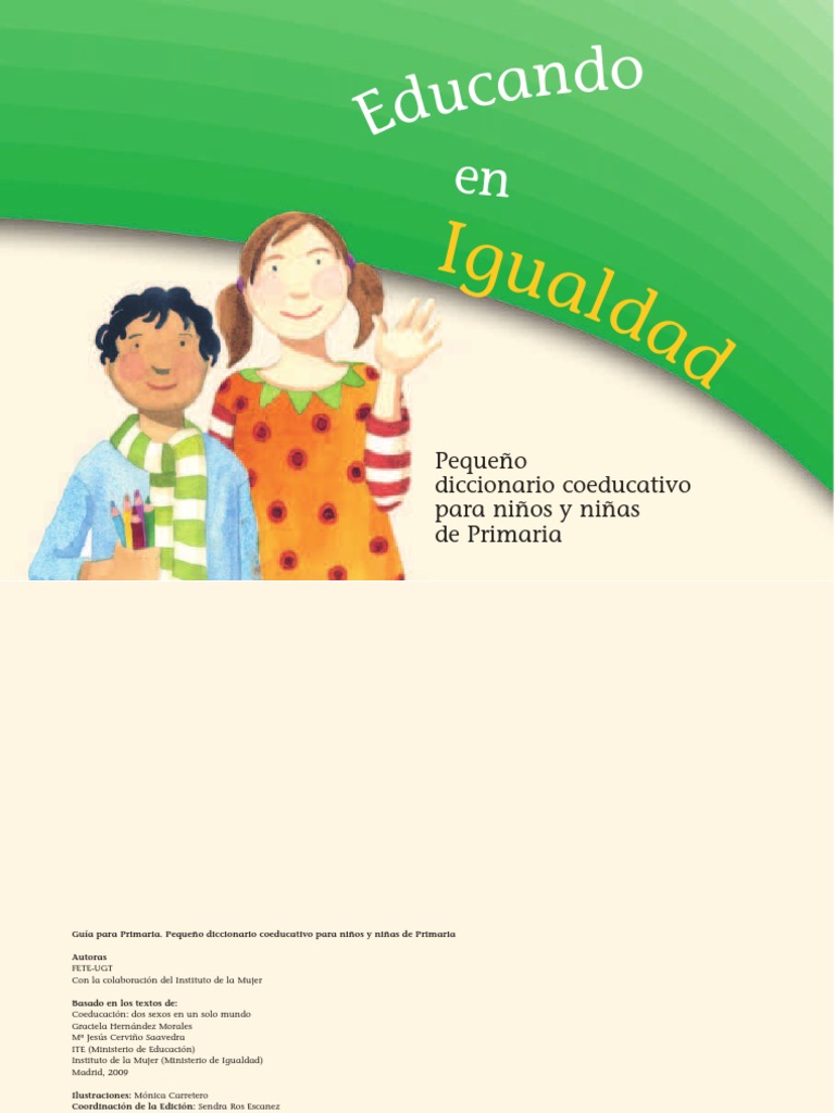 Educando en Igualdad. Pequeño Diccionario Coeducativo para Niños y Niñas de Primaria | PDF ...