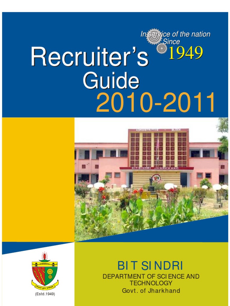 BIT Sindri Recruiter's Guide 2011 | PDF | Science And Technology | Engineering