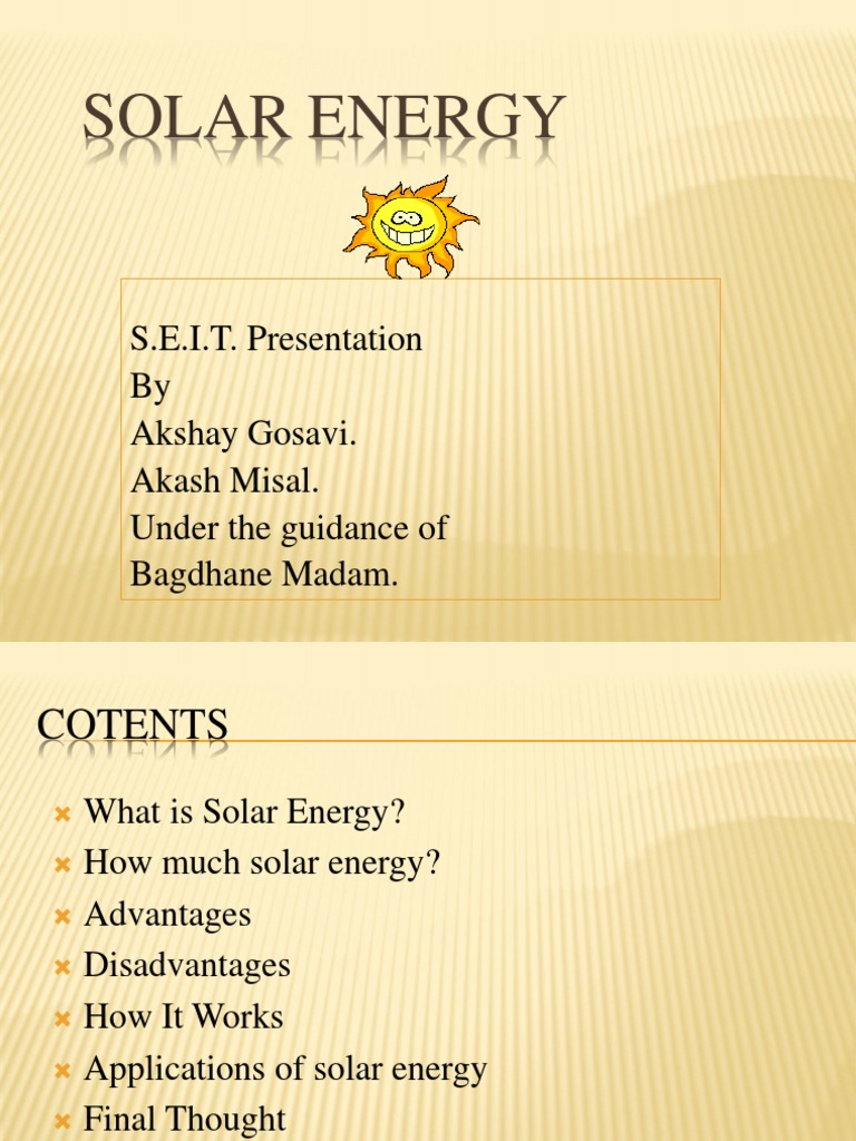 An Overview of Solar Energy: Applications, Advantages, and the Future ...