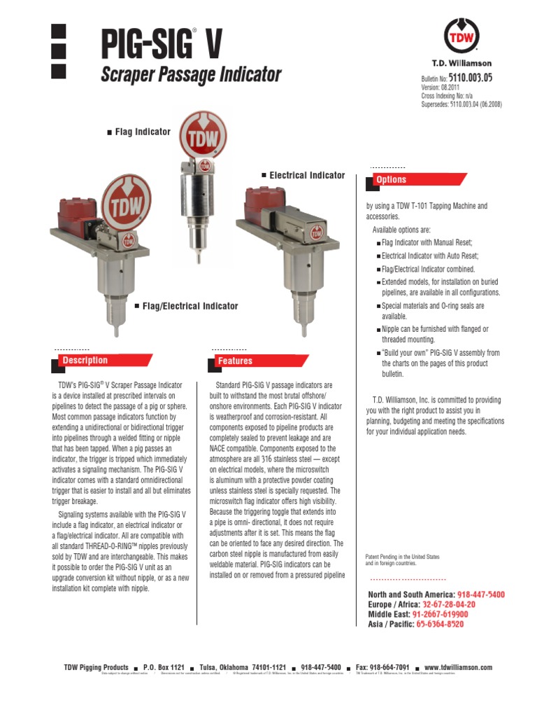 Pig Sig V | PDF | Pipe (Fluid Conveyance) | Switch