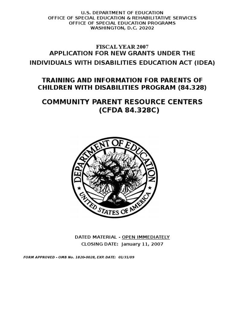 IDEA Grants Application for Parents | PDF