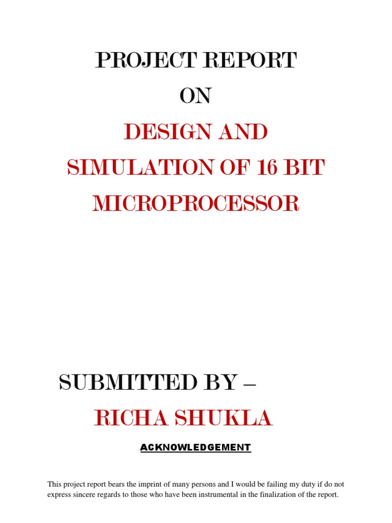 Project Report VHDL | PDF | Microprocessor | Vhdl