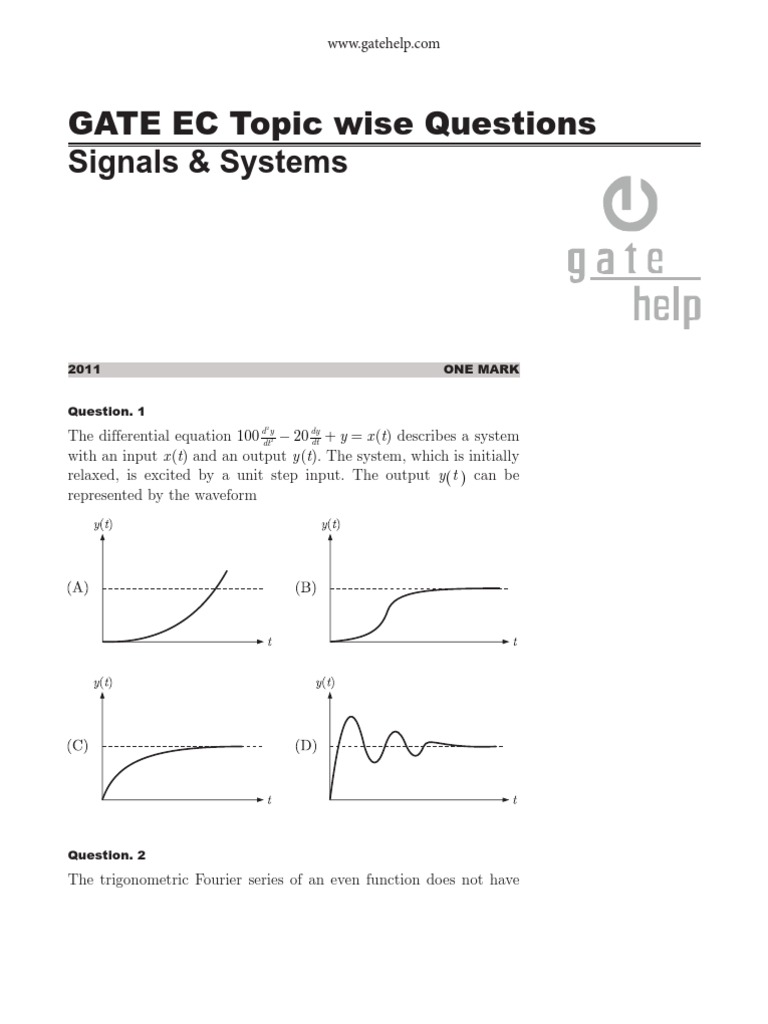 Signals and Systems 1 | PDF | Discrete Fourier Transform | Functions ...