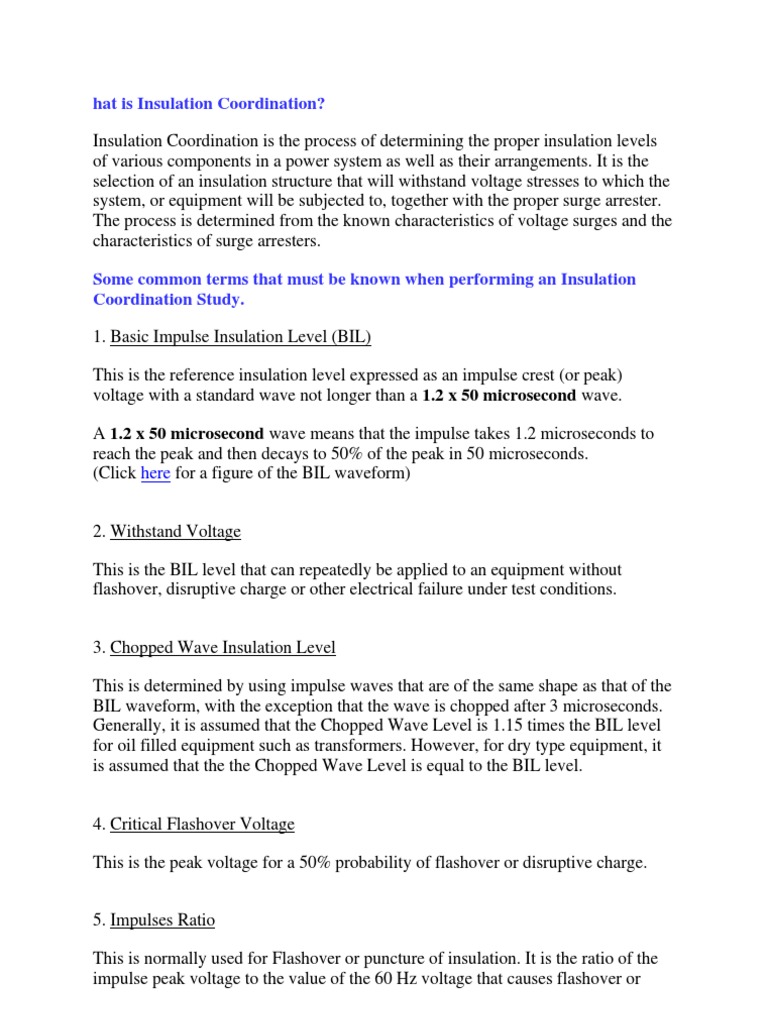 Hat Is Insulation Coordination? | PDF | Insulator (Electricity ...