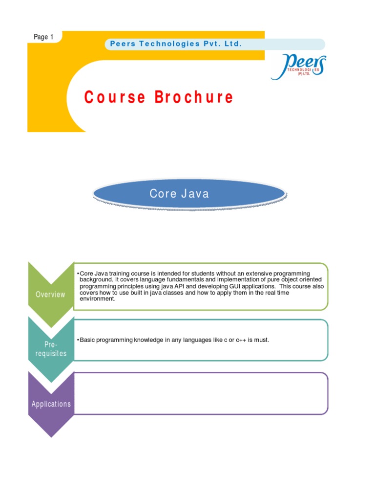 Course Brochure: Core Java | PDF | Java (Programming Language) | Class ...