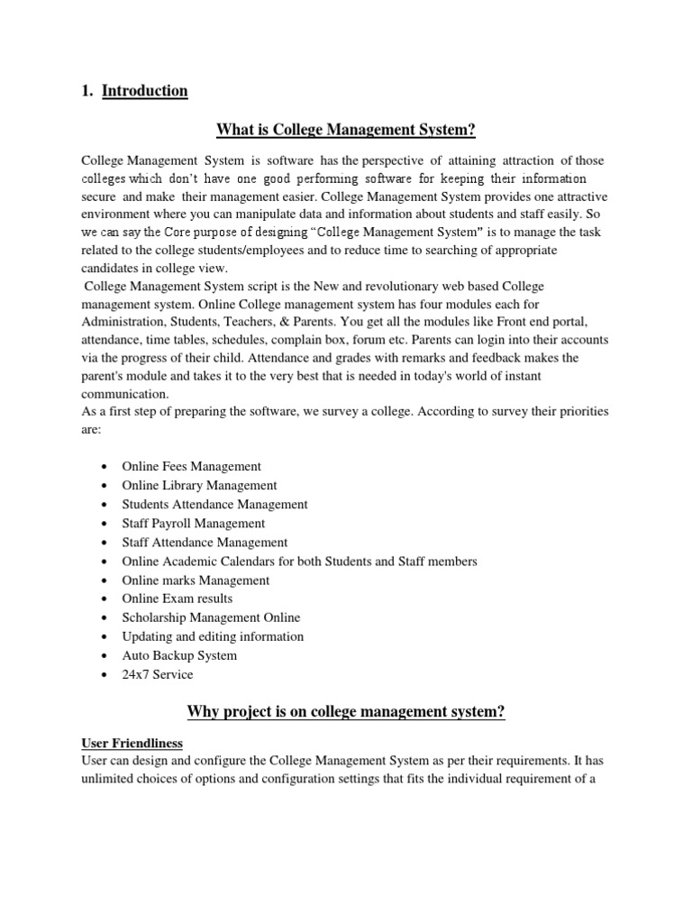 College Management System | PDF | Operating System | Reliability ...