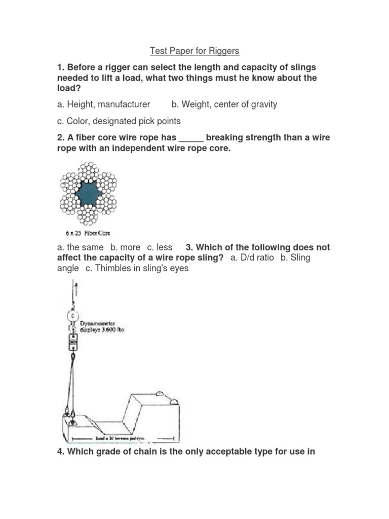 Questions For Riggers | PDF | Crane (Machine) | Rope