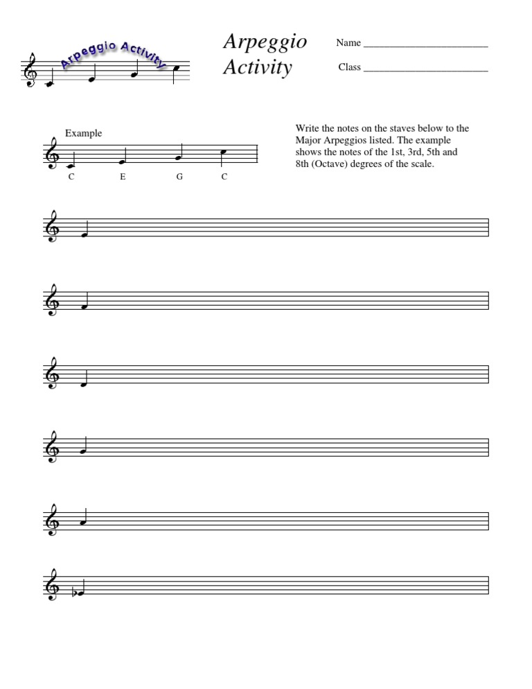 Worksheet 0018 Arpeggio Activity New | PDF