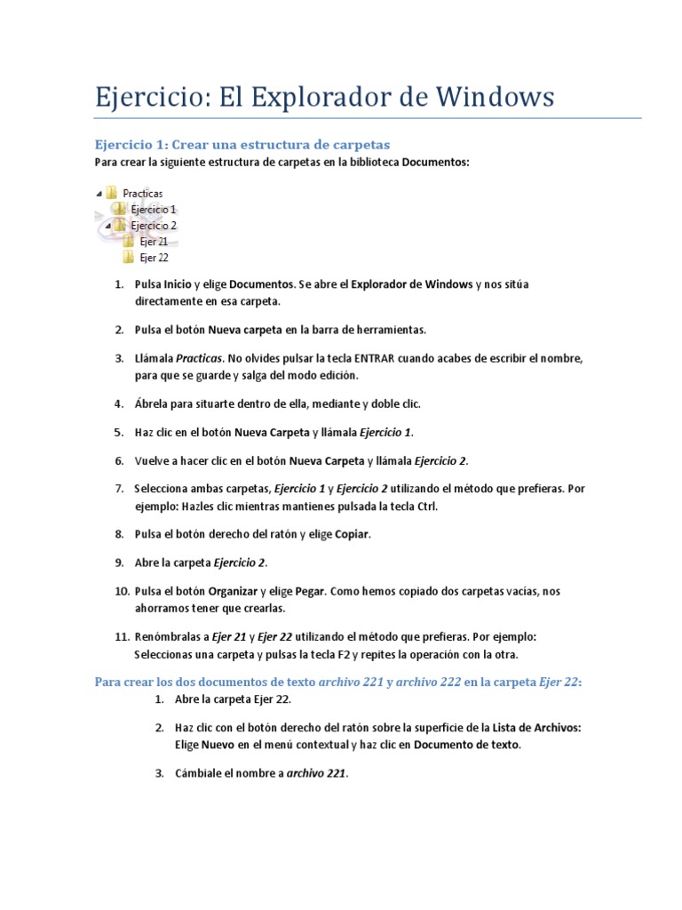 Ejercicios Explorador | PDF | Point and Click | Archivo de computadora