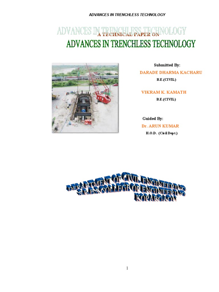 Advances in Trenchless Technology | PDF | Pipe (Fluid Conveyance ...