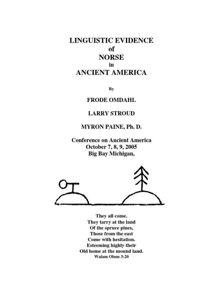 LINGUISTIC EVIDENCE of NORSE in ANCIENT AMERICA | PDF | Linguistics ...