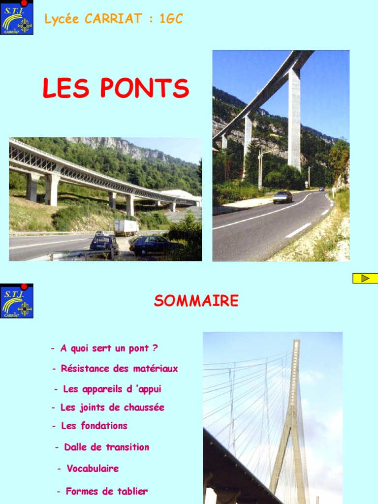 Presentation Des Ponts | PDF | Pont | Bâtiments et structures de transport